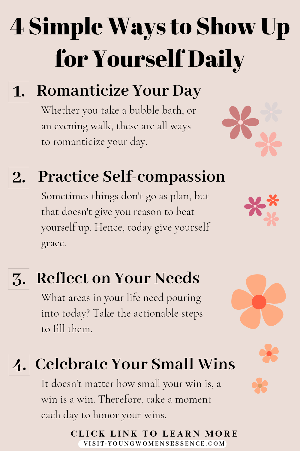 20 Simple Ways to Show Up for Yourself Daily - Young Women's Essence